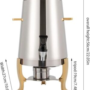 19L Stainless Steel Coffee Chafer Urn Hot Drinks Dispenser Hot Water Dispenser, With Spigot, For Home, Hotels, Restaurants, or Parties, Gold