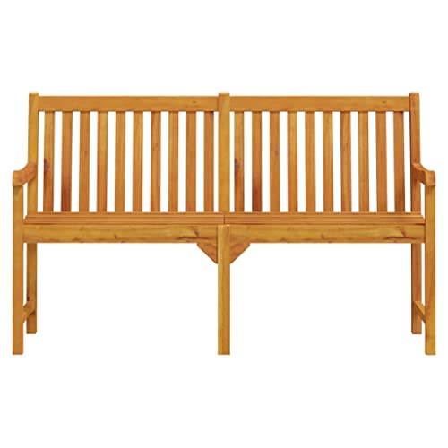 MINERWALL Patio Bench 59.1" Solid Acacia Wood,Acacia Wood Patio Bench with Armrests for Enhanced Outdoor Seating Comfort Patio Furniture