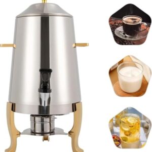 19L Stainless Steel Coffee Chafer Urn Hot Drinks Dispenser Hot Water Dispenser, With Spigot, For Home, Hotels, Restaurants, or Parties, Gold