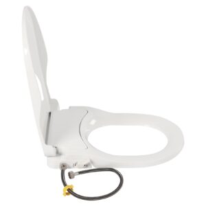 non-electric bidet toilet seat, fits elongated toilets, white, dual nozzle system - bidet with easy installation