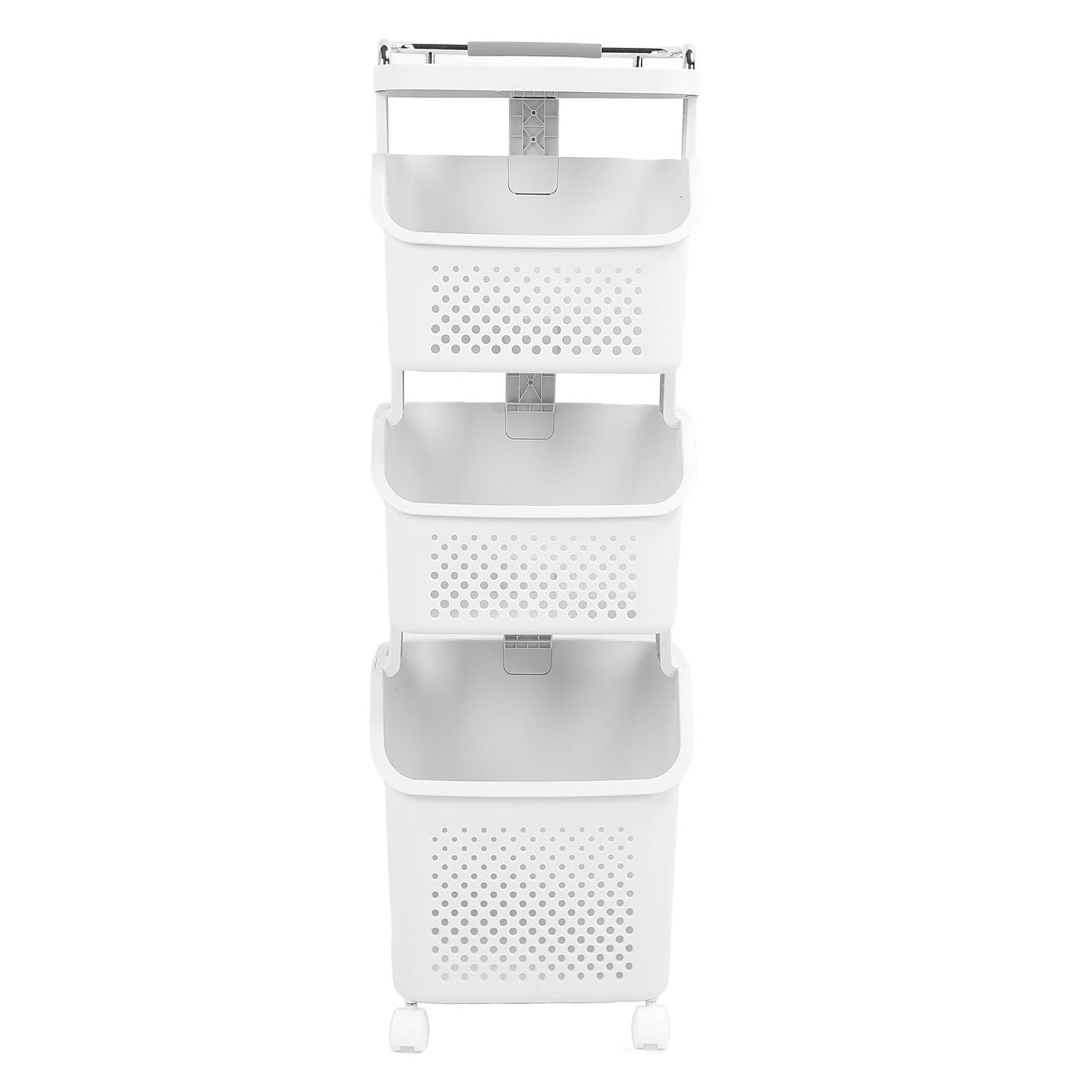 Rolling Laundry Basket Reinforced Clothes Storage Organizer with 4 Wheels for Home Kitchen Bathroom (3 Steps)