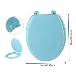 KUYYFDS Blue Toilet Seat EAV U-Shaped Waterproof Round Toilet Seat Minimalist Style Thickened Colored Toilet Seat for Standard Toilets Bathroom Home Kitchen Tools