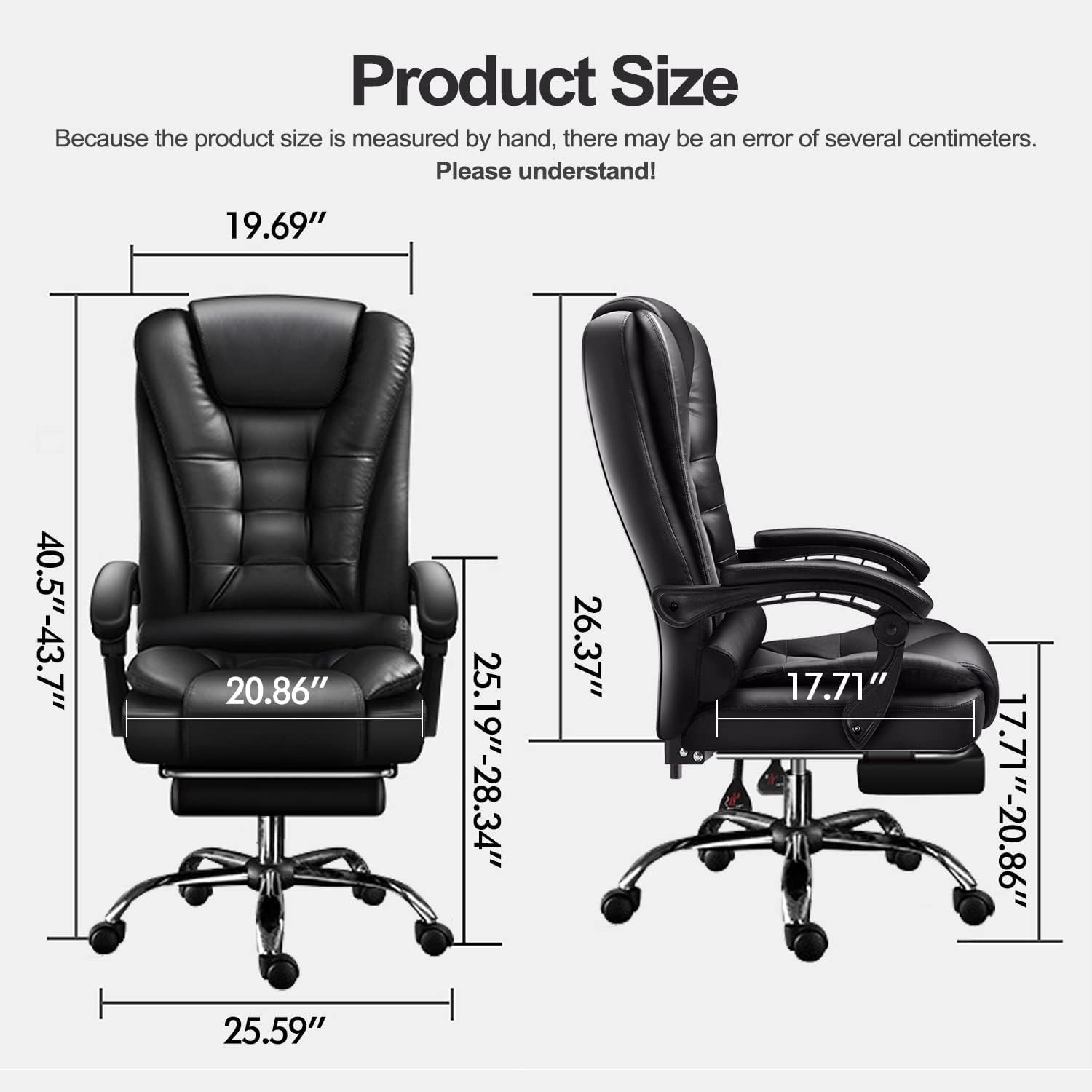 XUEGW Home Computer Chairs Office Gaming Chairs Big and Tall Desk Chair Back Support Computer Desk Chair Ergonomic High Back Chair Managerial Executive Desk Chair with Footrest Adaptive eeting Rooms