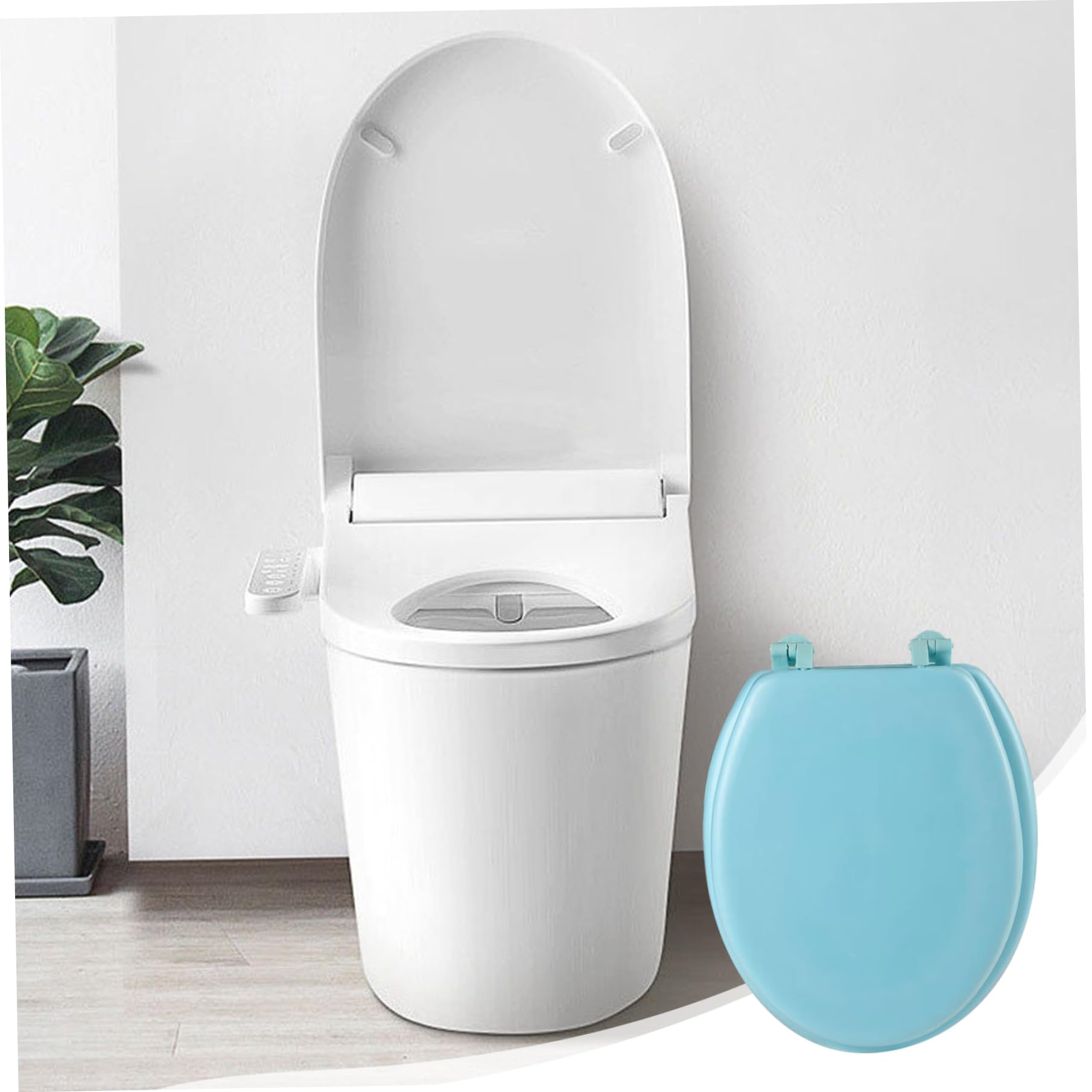 KUYYFDS Blue Toilet Seat EAV U-Shaped Waterproof Round Toilet Seat Minimalist Style Thickened Colored Toilet Seat for Standard Toilets Bathroom Home Kitchen Tools