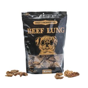 Kanu Pet Beef Lung Dog Treats, 1 lb - All-Natural, Single Ingredient Beef Lung, High in Protein, Vitamins, and Minerals, No Preservatives, Perfect for Training or Rewarding, Wholesome and Nutritious