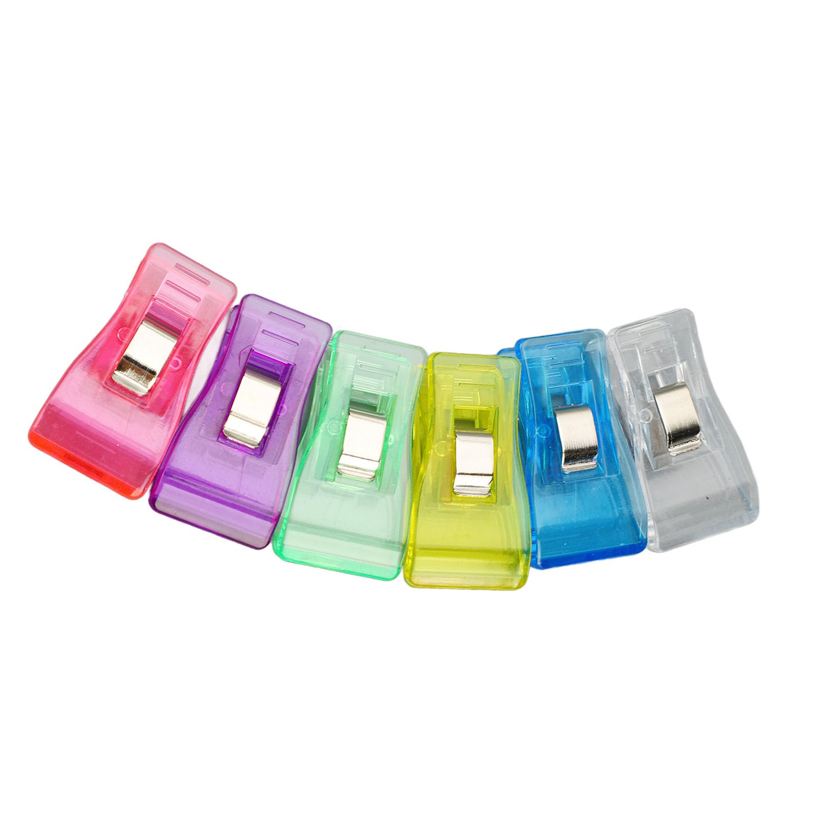 100 Pieces Multifunction Clips, Colorful Transparent Plastic Flat Tail Clip Set, Mini Transparent Plastic Clear Clips, Photo Clips, Clothespins Clip