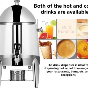 12L Stainless Steel Juice Dispenser Beverage Dispenser with Spigot Coffee Urn Hot Or Cold Drinks Dispenser for Parties Buffet Catering