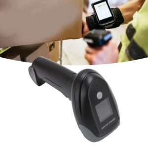 Barcode Scanner 2D QR Cordless Handheld Scanner, LCD Display, AI Voice, Wide Scan Range with 2000mAh Battery, ABS Material, 30FPS, White LED, 500,000 Memory