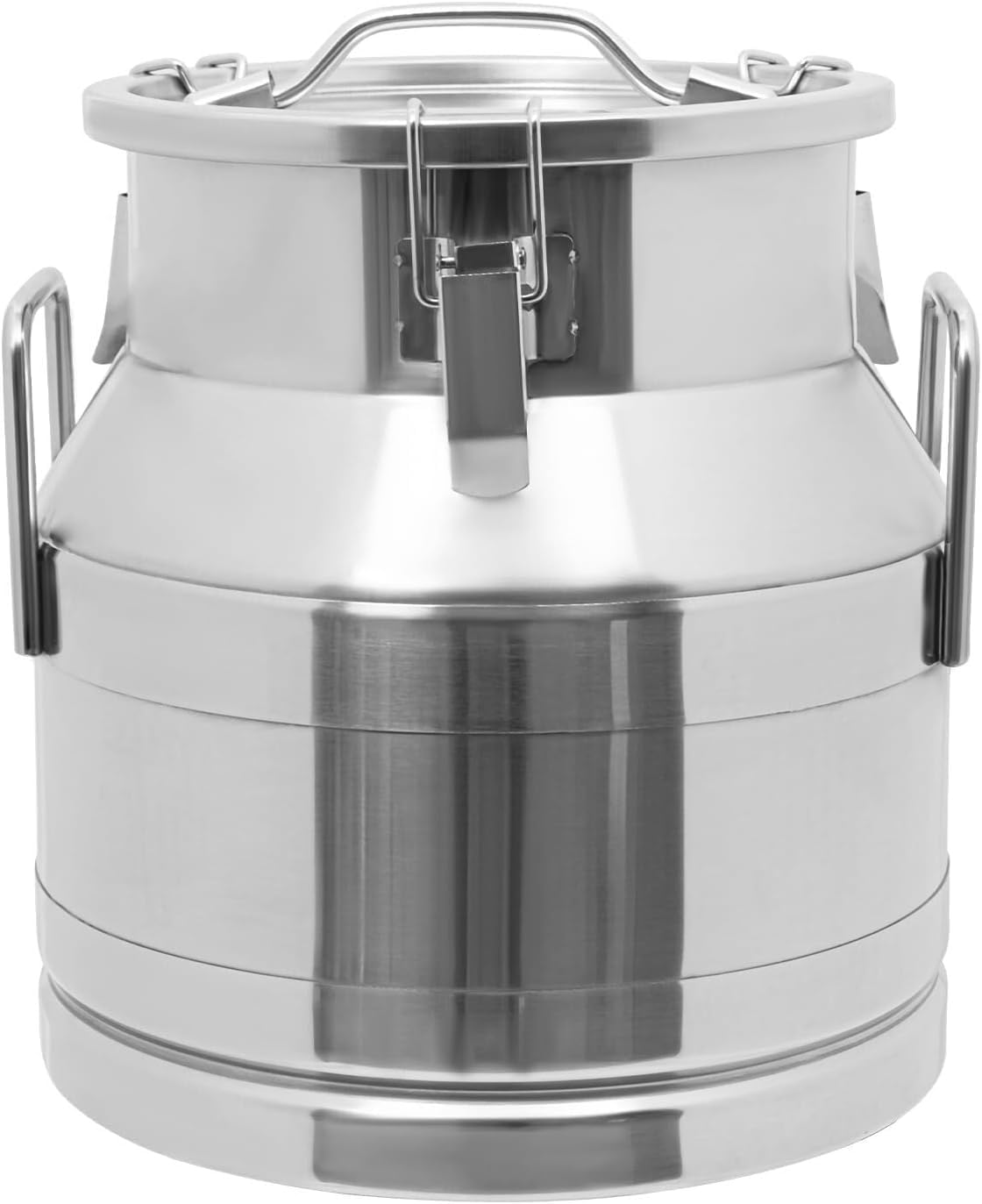 Stainless Steel Milk Can With Spigot, 5.28 Gallon Tabletop Milk Jug With Sealed Lid, Round Beverage Drink Dispenser For Grain Canisters Container