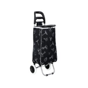 shopping truck folding grocery wheels cart foldable shopping bag hand truck 37 inch handle height storage 13.77'’x11''x37'' (05by)