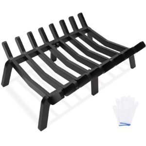 1more fire pit grate log grate, fireplace grate 20 inch heavy duty, round fireplace grates, wood stove burning rack holder, firewood grate for fire pit & backyard patio, outdoor camping hearth.