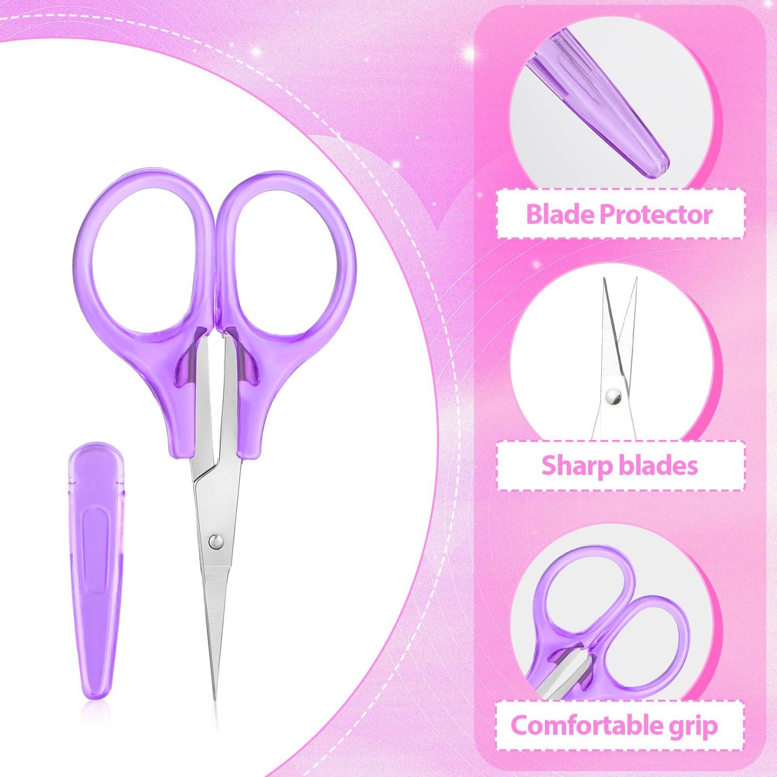 10Pcs Small Scissors All Purpose Stainless Steel Detail Scissors with Protective Cover Mini Detail Craft Scissors Straight Fine Tips Sewing Scissors Tiny Scissors for Embroidery Knitting Paper Cutting