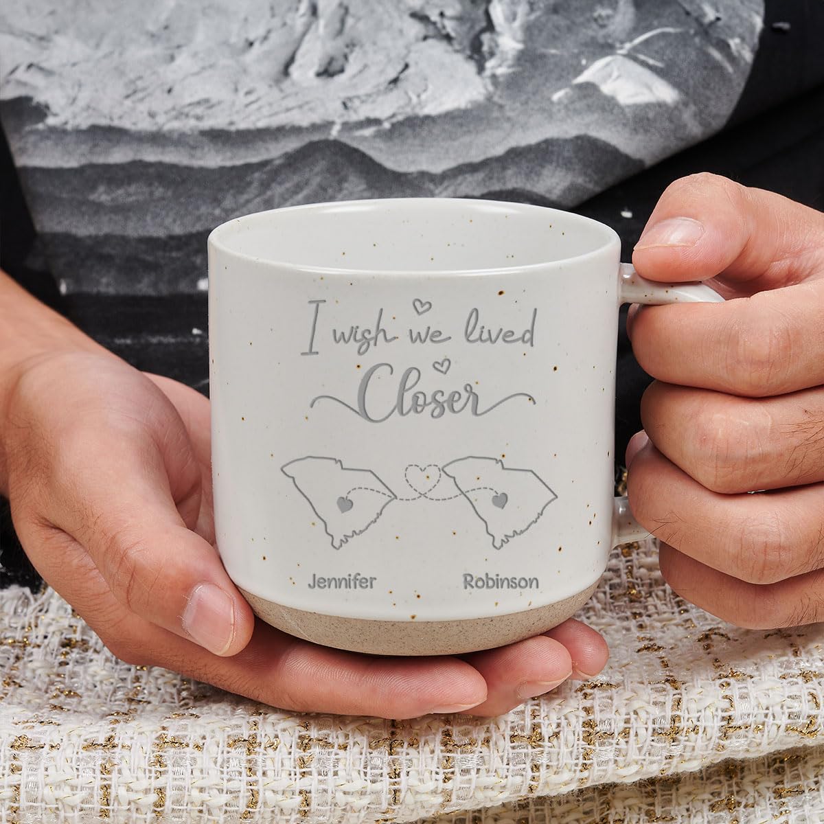 Wrappiness I Wish We Lived Closer Pottery Mug - Personalized Long Distance Friendship Mug, Custom State to State Mug, Going away Gifts for Sister Best Friend Bestie Women Gift - W20-01-recukQJ2Ybzzr0