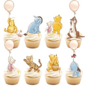 weecutes® winnie baby shower decorations cupcake toppers classic pooh cake decor party favors boys and girls first birthday supplies 48 pcs