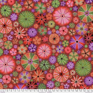 urchins by philip jacobs for the kaffe fassett collective | august 2024 | 100% cotton fabric by the 1/2 yard (red)