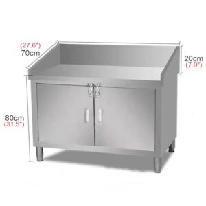 Multifunctional Workbench Stainless Steel Storage Cabinet Preparation Table Large Storage Space Heightened Enclosure Commercial All-in-one Storage Cabinet Kitchen Metal Table