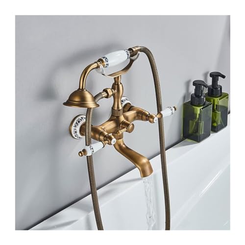 Luxury Bathtub Faucet Dual Handle Handheld Bath Shower Mixer Tap with Hand Shower Wall Mount Swivel Spout Tub Sink Mixer Faucet,Kitchen Sink Faucet