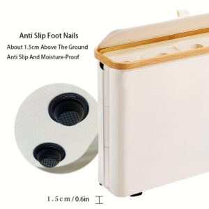 Toilet Paper Bin, Toilet Paper Bin for Bathroom - Toilet Paper Storage Bin with Lid, Toilet Paper Organizer Basket - Bamboo Storage Basket, Cloth Toilet Paper, Bathroom Accessories Holder(White)