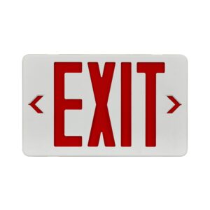 ledone red exit sign, led emergency exit light with battery backup, double face, 120-277v, damp location, hardwired red letter exit lights, ul 924 title 20 listed, 1pk