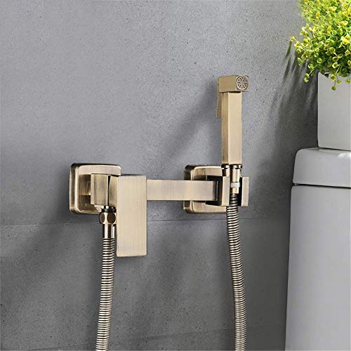 MINJING Water-Tap Bath Shower Systems Bidet Faucets, Antique Bronze Bathroom Shower Tap, Bidet Toilet Sprayer, Toilet Washer Mixer Shower,Antique Bronze B