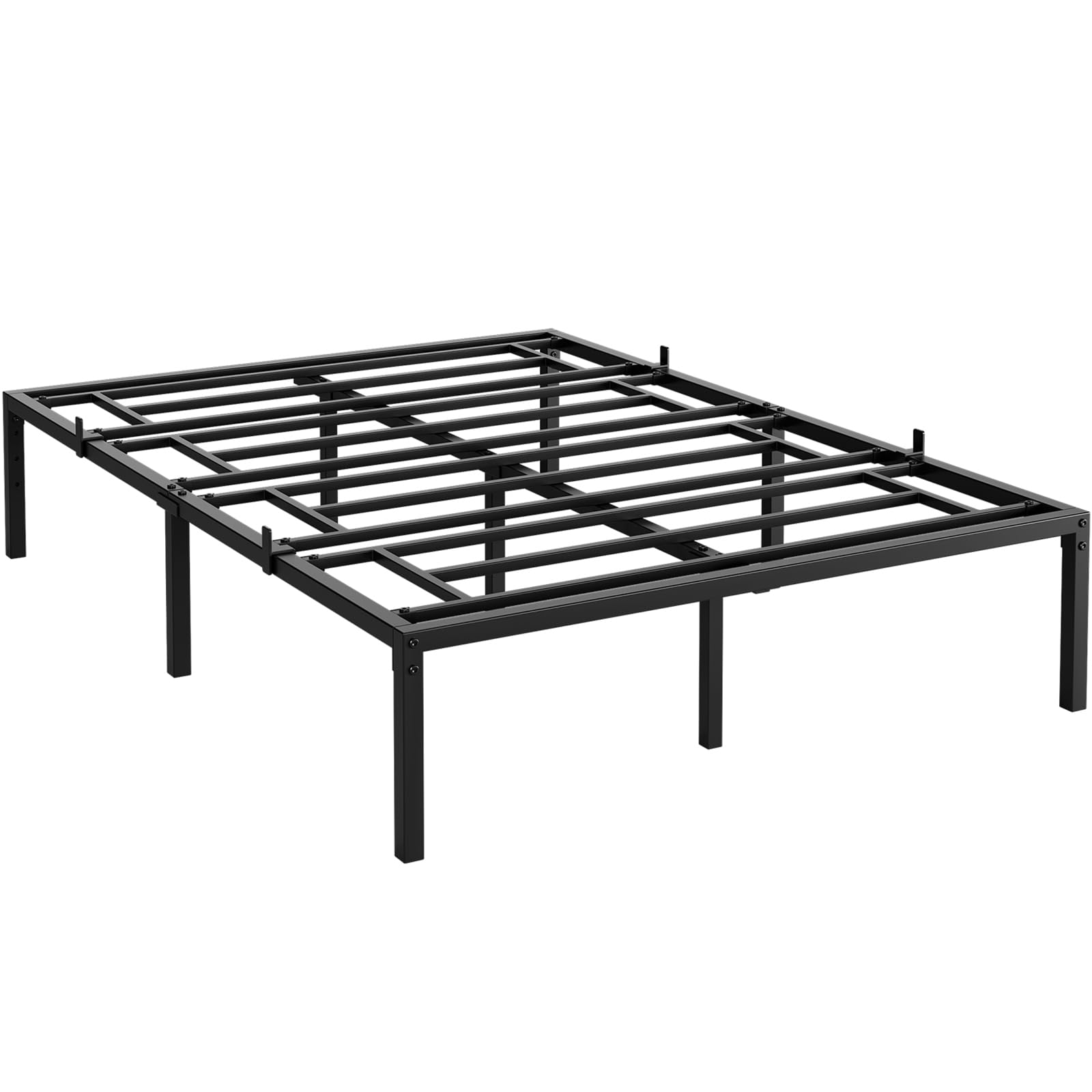 GAOMON Full Size Bed Frame 14 inch Black Metal Platform Bed Frame No Box Spring Needed Bedframe with Metal Slats Support Mattress Foundation Beds Base Easy Assembly Under Beds Storage-Full Size