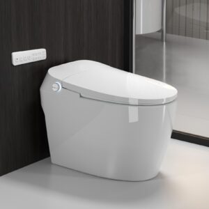 zmjh 901 smart toilet with bidet built in, one piece elongated toilet, dryer and warm water, heated seat, auto flush, soft close seat, remote control