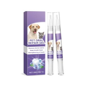 pet oral repair gel, pet oral restorative white gel, eliminate breath, targets tartars, without brushing, pet teeth whitening, pet breath freshener gel care cleaner (2pcs)