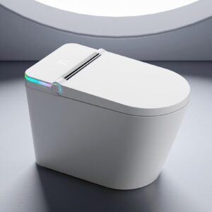 fefances smart toilet with integrated bidet seat - tankless design, auto lid open/close & flush, heated seat for comfort, digital display, elongated bowl - perfect for modern bathrooms，white