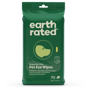 Earth Rated Specialty Wipes Bundle - Includes 70 Fragrance-Free Pet Eye Wipes, 60 Wild Oat-Scented Pet Ear Wipes, and 60 Wild Oat-Scented Topical Pet Wipes