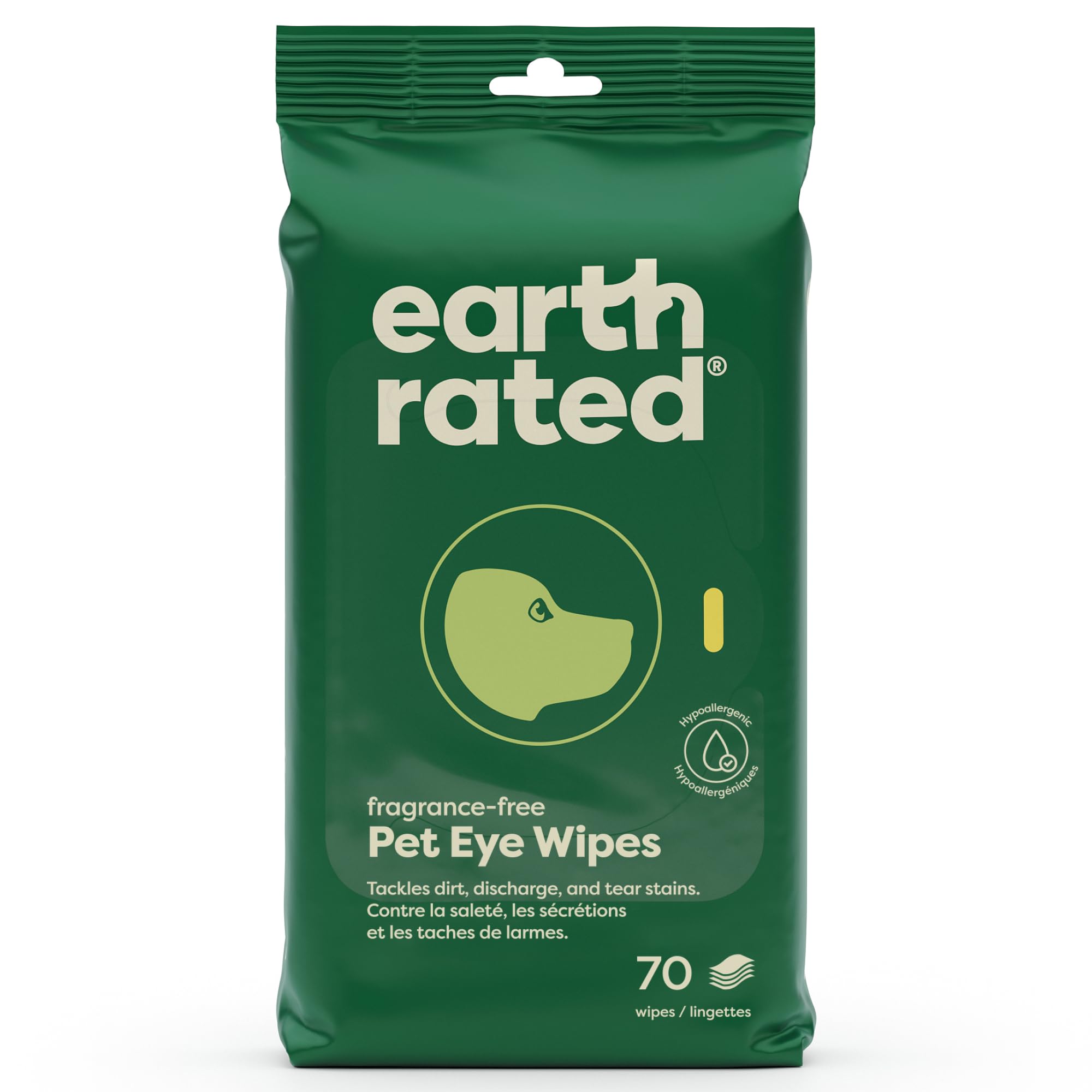 Earth Rated Specialty Wipes Bundle - Includes 70 Fragrance-Free Pet Eye Wipes, 60 Wild Oat-Scented Pet Ear Wipes, and 60 Wild Oat-Scented Topical Pet Wipes