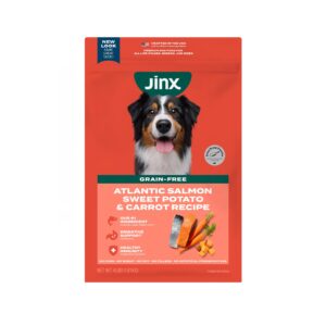 salmon, sweet potato & carrot dry dog food, grain free, high protein, all natural, promotes healthy joints, coat & immune function, no artificial fillers, 4 lb. bag