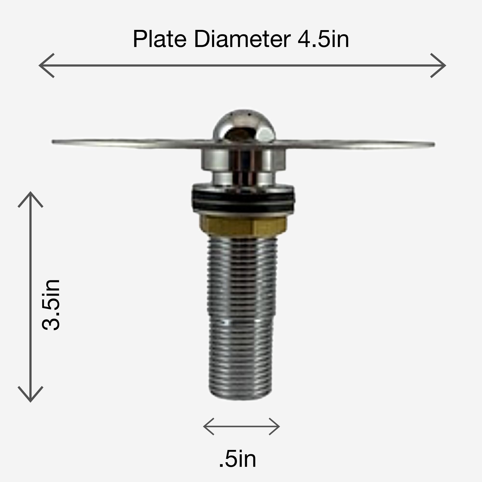 Commercial Stainless Steel Glass Rinser, 4.5" Grid, Chrome Plated Brass Shank Shirron