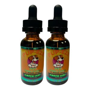 pup-eze hemp oil pet tincture, for dogs and cats, (2 pack) can help with anixeity, stress,pain, arthritis,stress management and joint pain. proudly made in the usa 1000mg hemp, (2) 1 oz 30 ml bottles