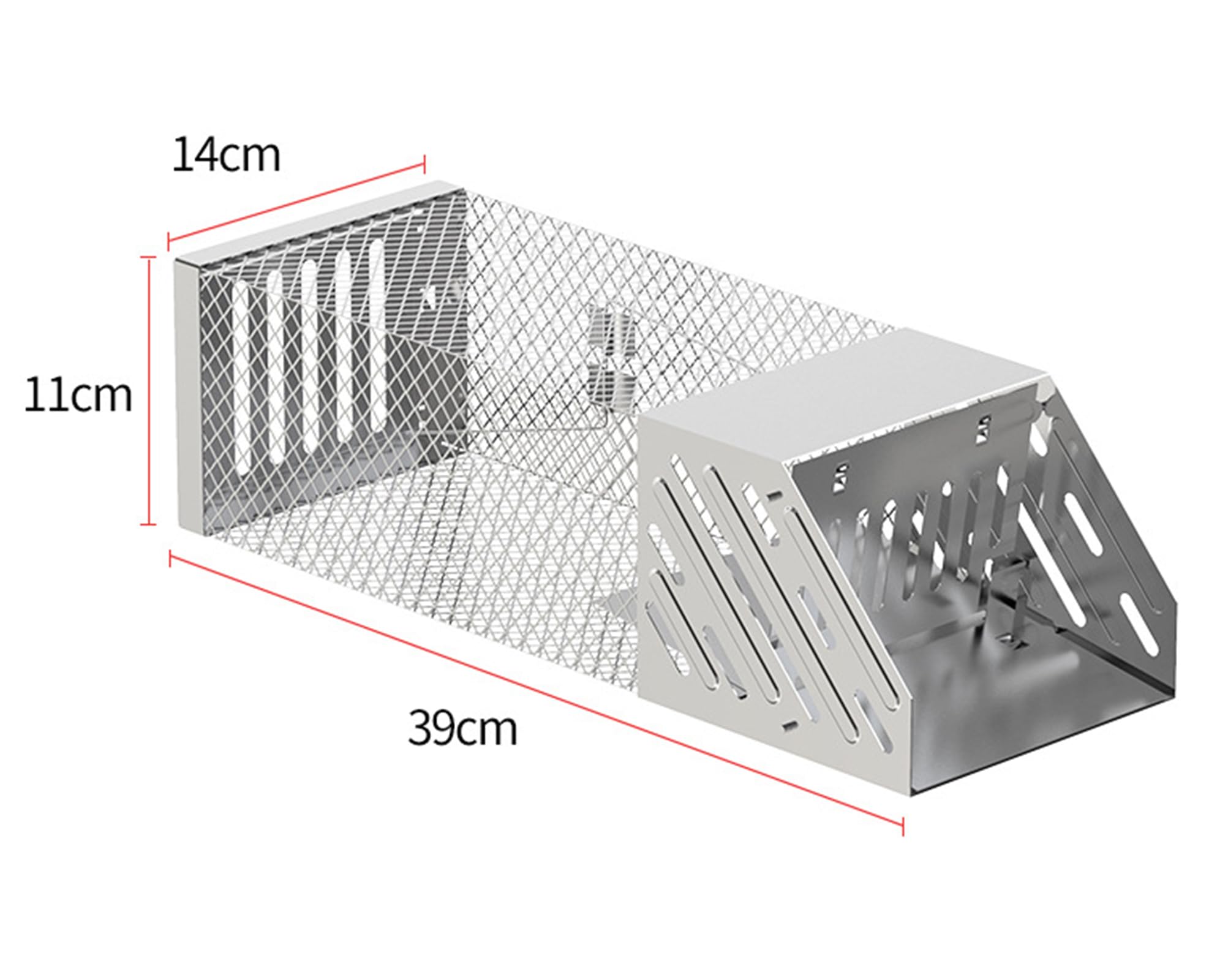 Humane Mouse Trap Combination Automatic Continuous Catching Cage Extended Metal Trap Sensitive Foot Pedal Trigger Easy Setup Indoor Outdoor Rat Trap Rat Traps for Outside (Silver)