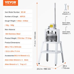 VEVOR Dough Divider,40PCS Manual Dough Divider Cutter,1.06oz - 4.94oz Dough Press Dough Cutting with 304 Stainless Steel Tray and Blade,Pastry Divider for Bakery,Restaurant,Commercial Food Preparation