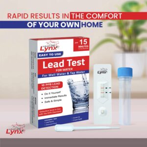 Lead Water Testing Kit for Drinking Water, Well Water Testing Kit, Water Tester Results in Minutes – Simple 3-Step Procedure, Drinking Water Test Kit - Home Lead Water Test Kit, 10 PPB Sensitivity