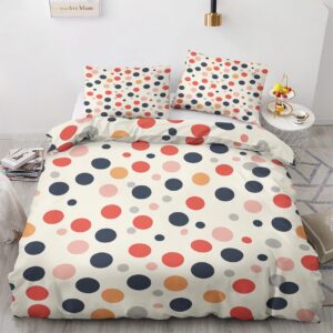 quzepzarl polka dot duvet cover queen size, colorful circle bedding set 3 pieces with zipper closure, modern art comforter cover soft microfiber 1 duvet cover 90" x 90" and 2 pillow shams