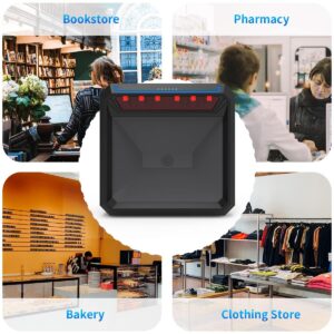 2D Desktop Barcode Scanner, QR Omnidirectional HandsFree Automatic Barcode Reader,USB Wired Bar Code Scanner for POS System Sensing, Store, Supermarket.