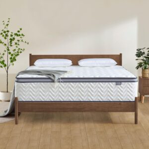 lynnbery queen size mattress, 12 inch hybrid mattress with memory foam and individual pocket springs for motion isolation, pressure relief, medium firm feel, mattress in a box,60"*80"*12"