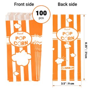 [100-pcs] 1 oz Orange Popcorn Bags + [100-pcs] 1 oz Black Paper Popcorn Bags - Customizable - Bundle