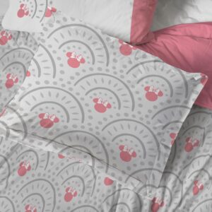 Jay Franco Disney Minnie Mouse Twin Comforter Set - 5 Piece Bedding Includes Sheet Set & Pillow Covers - Super Soft Cozy Pink Mandala Bedding