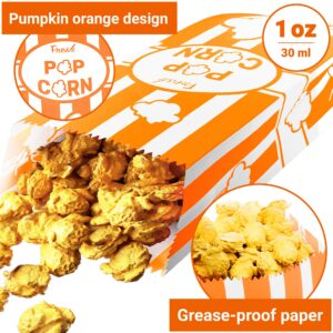 [100-pcs] 1 oz Orange Popcorn Bags + [100-pcs] 1 oz Black Paper Popcorn Bags - Customizable - Bundle