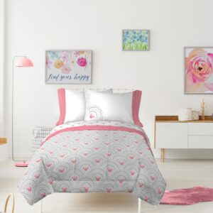 Jay Franco Disney Minnie Mouse Twin Comforter Set - 5 Piece Bedding Includes Sheet Set & Pillow Covers - Super Soft Cozy Pink Mandala Bedding