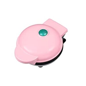 Mini Waffle Maker, 3 Colors - Teal, Pink, Red, Compact Breakfast Sandwich Maker (粉色)