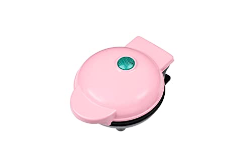 Mini Waffle Maker, 3 Colors - Teal, Pink, Red, Compact Breakfast Sandwich Maker (粉色)