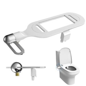 bidet attachment for toilet, non electric bidet toilet seat attachment with dual nozzle, adjustable toilet bidet attachment for sanitary and feminine wash, toilet bidet attachment