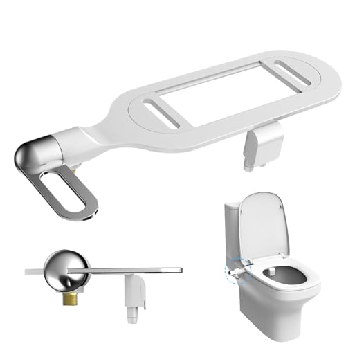 Bidet Attachment for Toilet, Non Electric Bidet Toilet Seat Attachment with Dual Nozzle, Adjustable Toilet Bidet Attachment for Sanitary and Feminine Wash, Toilet Bidet Attachment