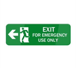 fzqdmt exit for emergency use only sign for house, strong self-adhesive signs for home, 10” x 3” premium durable acrylic sign for door/wall/window