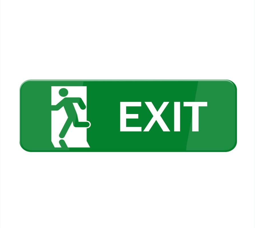 FZQDMT Exit Sign For House (With Strong Adhesive Tape), 3" X 10" Premium Durable For Home & Office,Acrylic Signs For Front Door/Wall/Window, Clear And Easy To Read