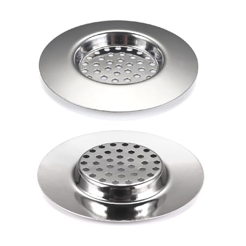 Sink Drain Strainer, 3 Inch Diameter Stainless Steel Clog Prevention Easy to Clean Bathroom Sink Stopper Filter, Multifunctional Kitchen Sink Drain Strainer for Bathtub